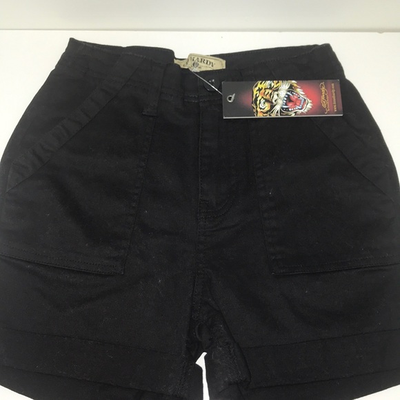 Ed Hardy | Shorts | Ed Hardy Black Embroidered Shorts Womens Size 38 ...